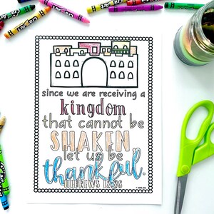 Bible Verse Coloring Sheets About Gratitude for Sunday School - Etsy