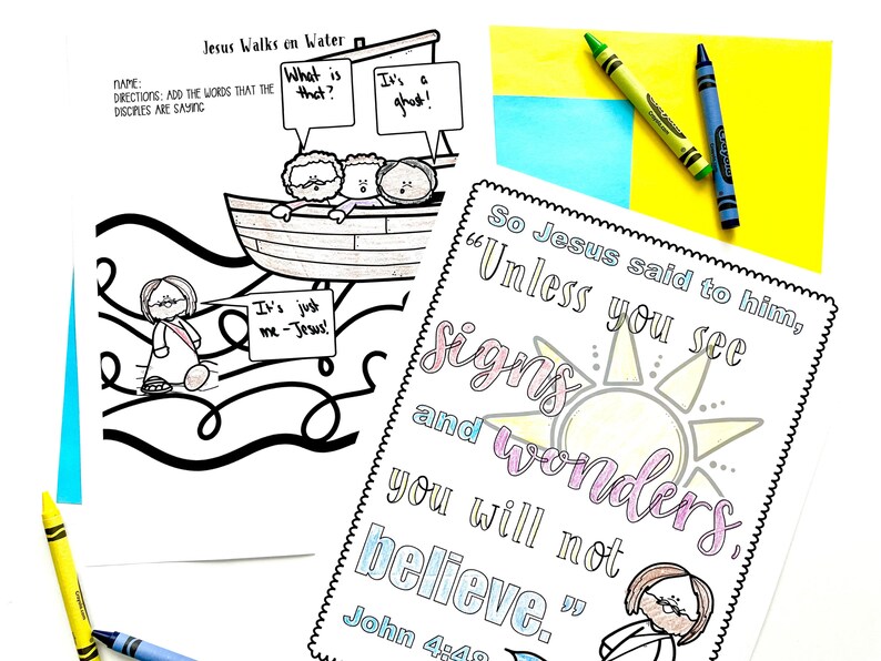 Jesus Walks on Water Object Lesson With Printable Activity Sheets Craft ...