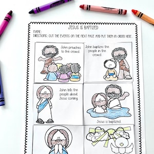 Jesus is Baptized by John the Baptist Printable Activity Sheets + Craft ...