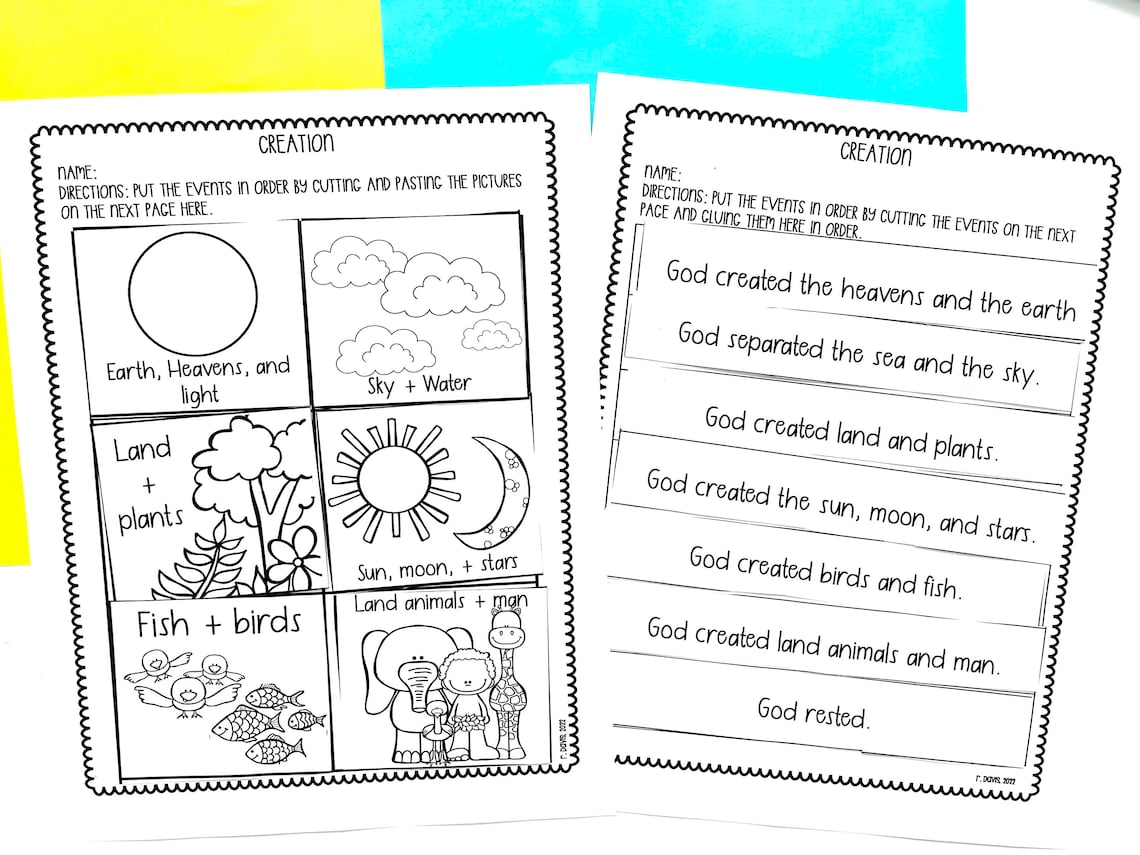 Creation Printable Activity Sheets + Craft + Printable Activities for ...