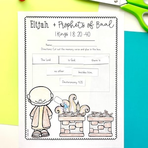 Elijah + the Prophets of Baal Interactive Bible Lesson With Printables ...
