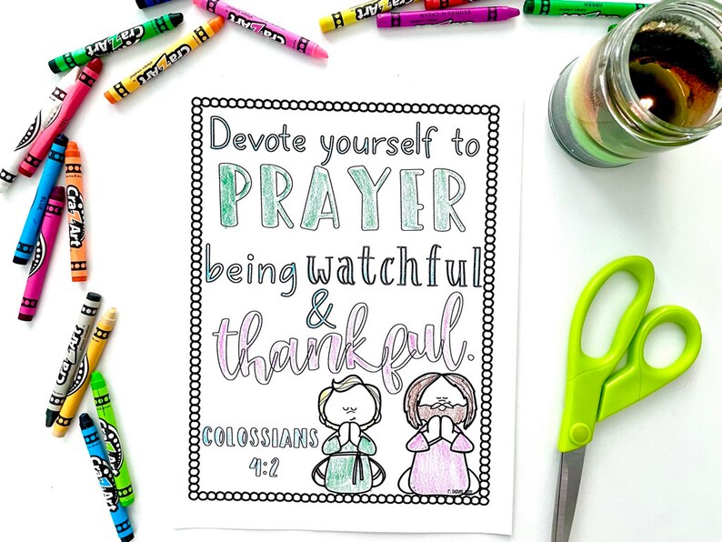 Bible Verse Coloring Sheets About Gratitude for Sunday School - Etsy