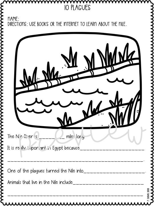 Moses 10 Plagues in Egypt Printable Activity Sheets for Sunday School ...