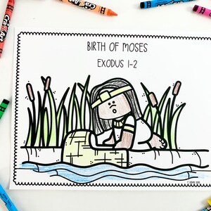 Birth of Moses Coloring Sheets for Sunday School or Homeschool || Bible ...