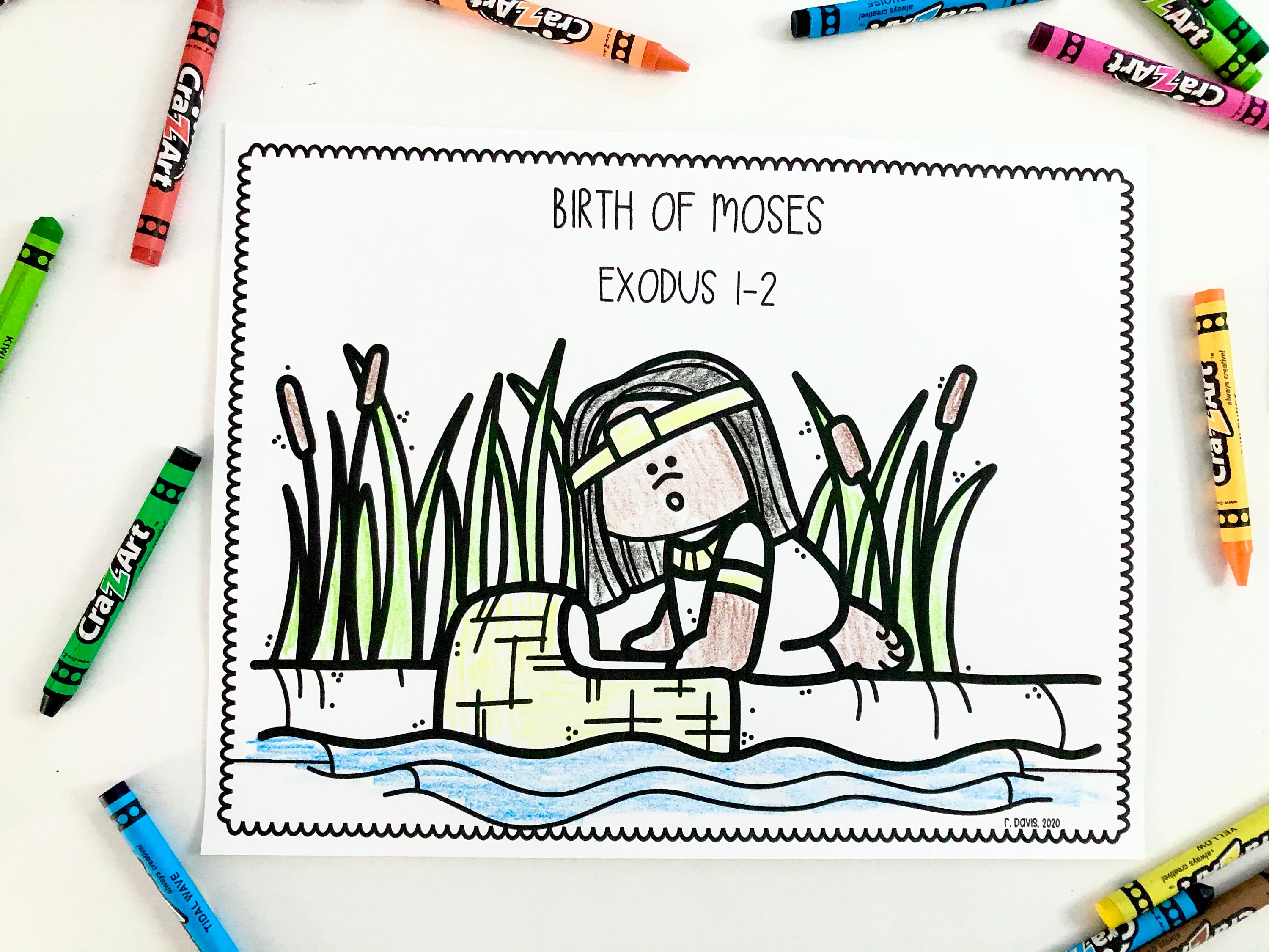 Birth of Moses Coloring Sheets for Sunday School or Homeschool || Bible ...
