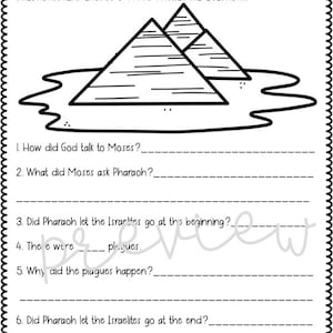 Moses + 10 Plagues in Egypt Printable Activity Sheets for Sunday School ...