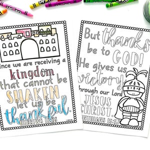 Bible Verse Coloring Sheets About Gratitude for Sunday School - Etsy