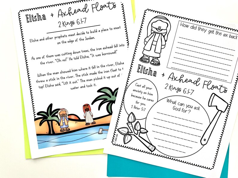 Elisha Axhead Floats Miracle STEAM Bible Lesson With Printables + Craft ...