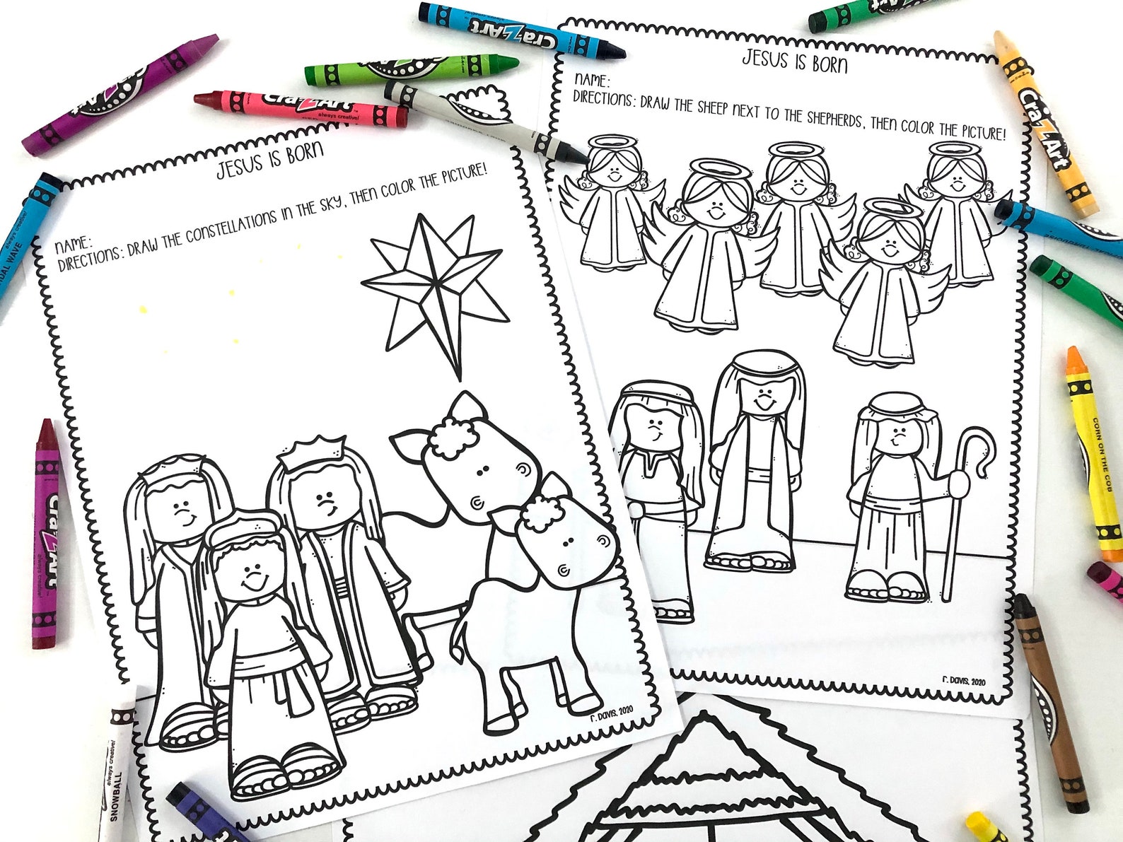 Jesus is Born Christmas Printable Activity Sheets for Sunday School ...