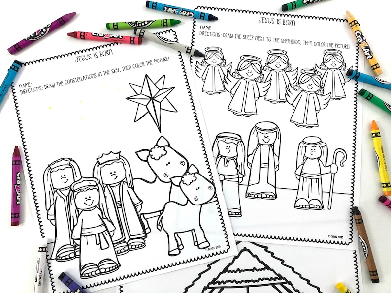 Jesus is Born Christmas Printable Activity Sheets for Sunday School ...