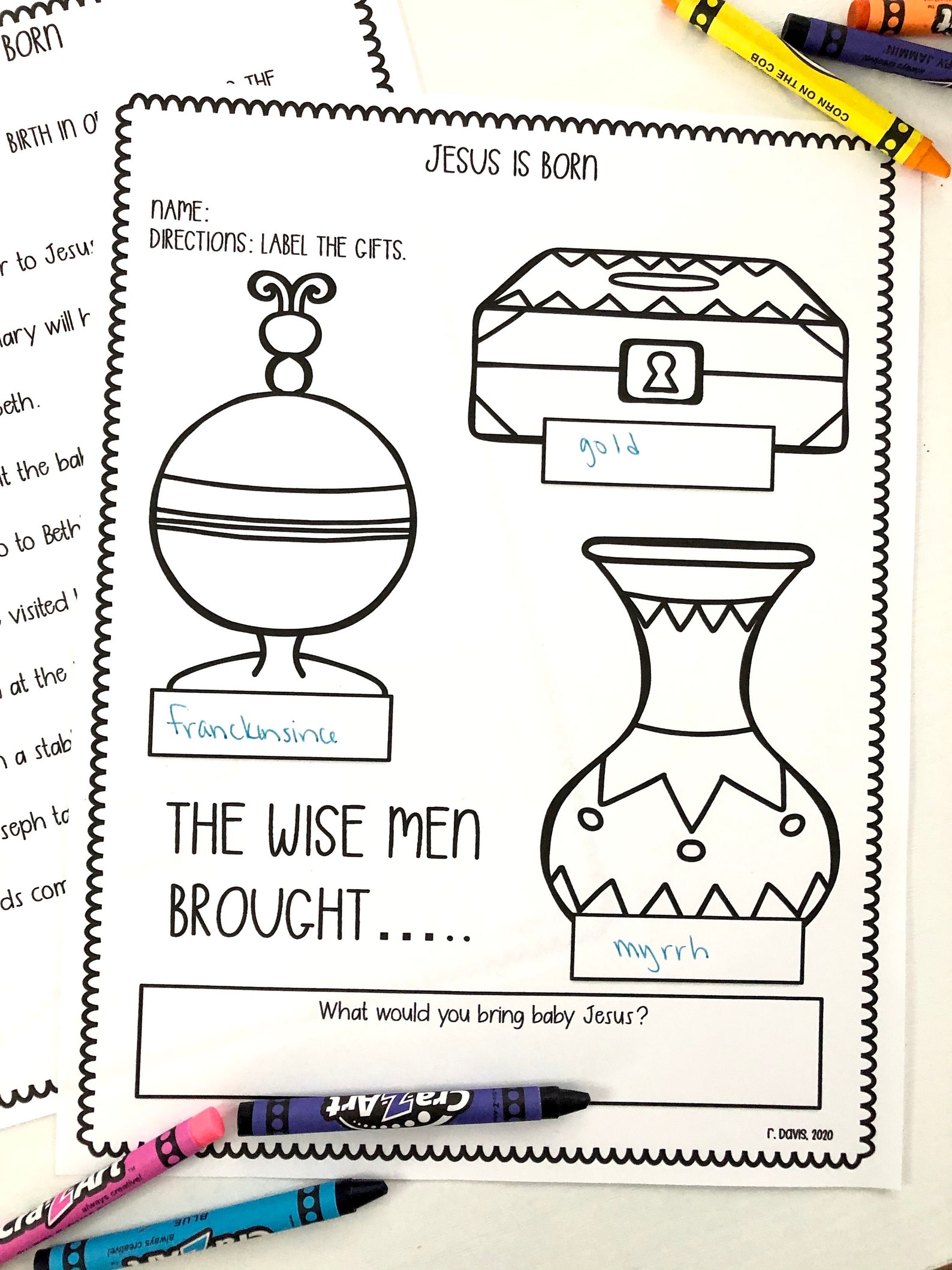 Jesus is Born Christmas Printable Activity Sheets for Sunday School ...