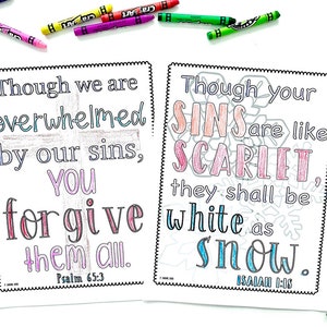 Bible Verse Coloring Sheets About Forgiveness for Sunday School or ...