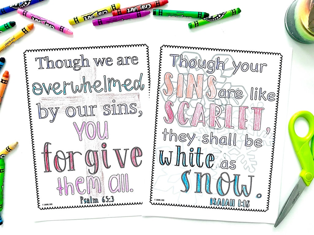 Bible Verse Coloring Sheets About Forgiveness for Sunday School or ...