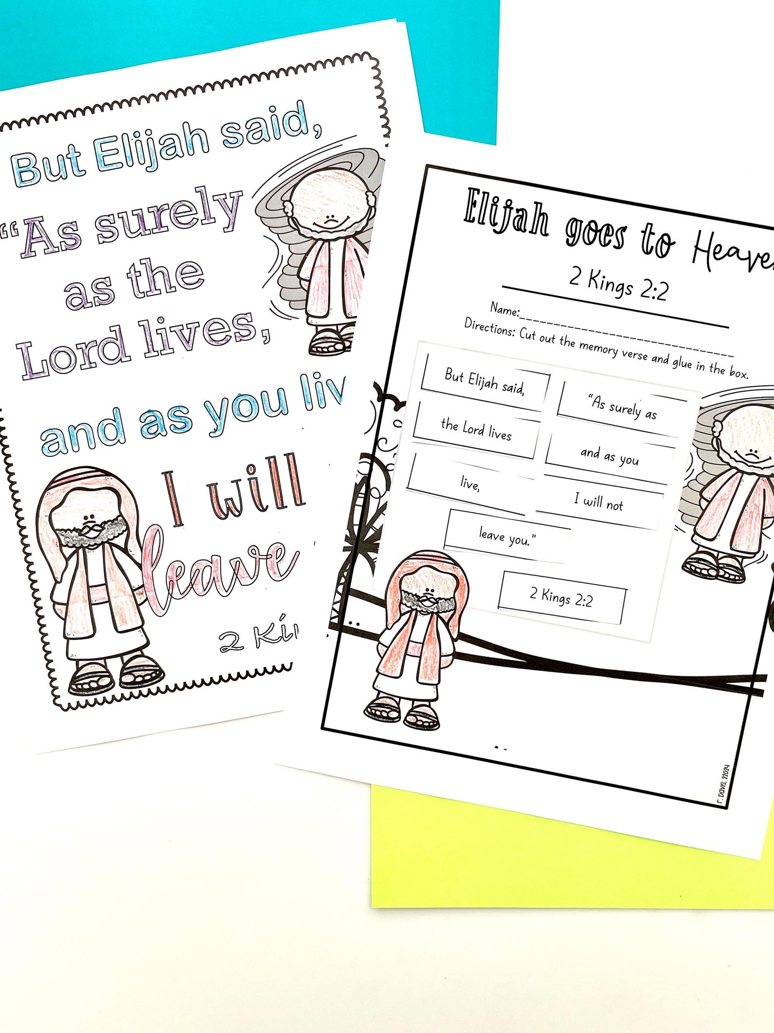 Elijah Ascends to Heaven Bible Lesson With Printables + Craft for ...