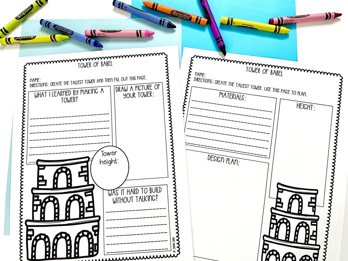 Tower of Babel Interactive Bible Lesson + Printable Activity Sheets ...