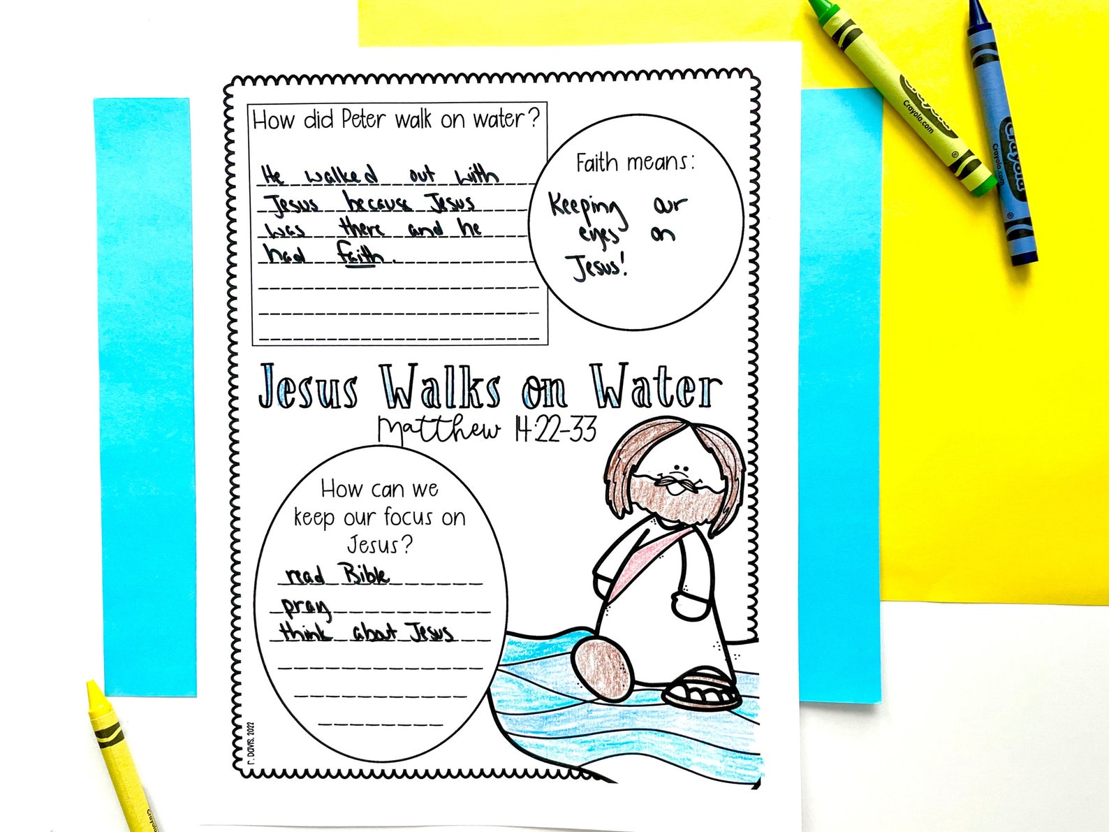 Jesus Walks on Water Object Lesson With Printable Activity Sheets Craft ...