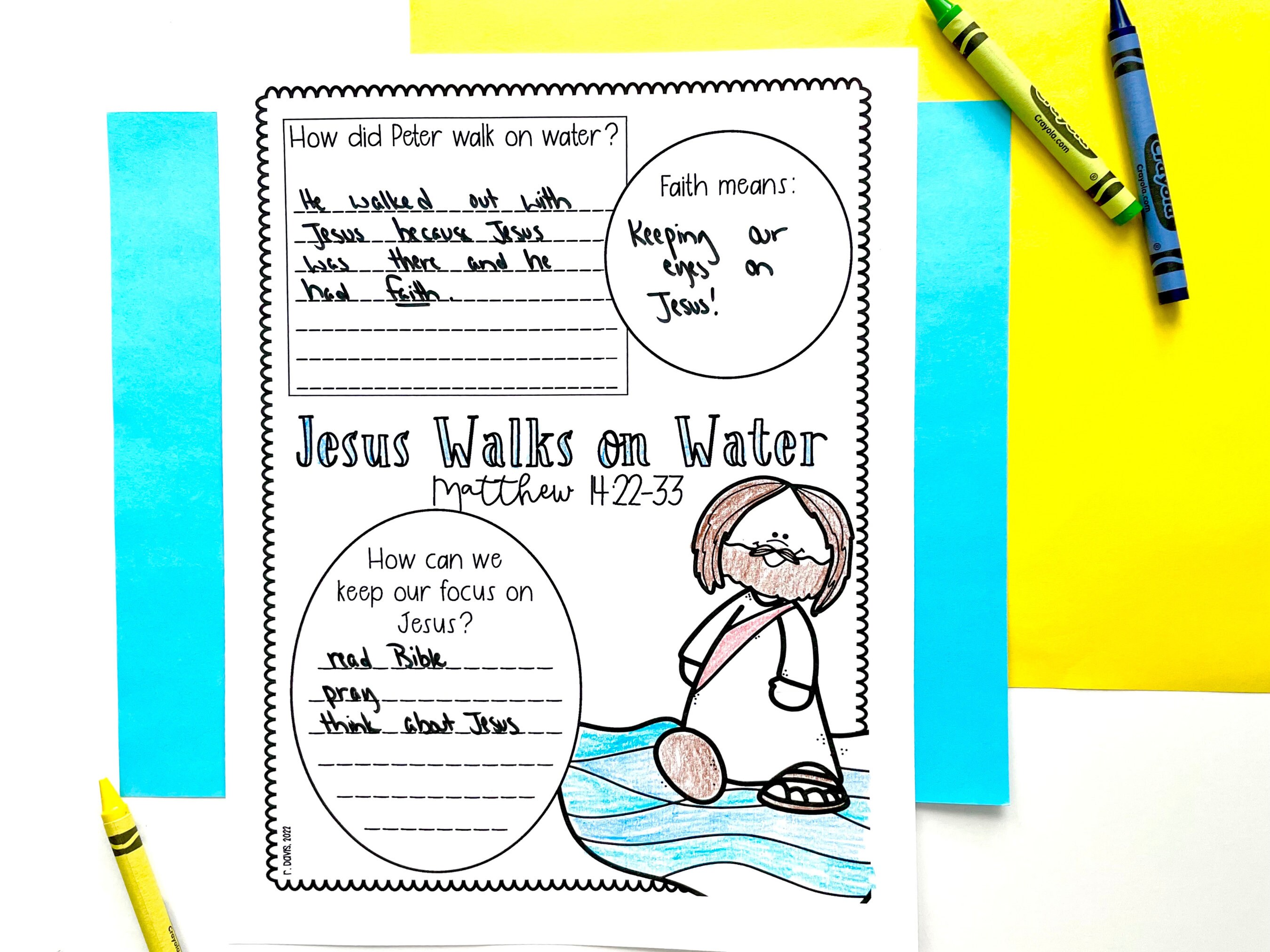 Jesus Walks on Water Object Lesson With Printable Activity Sheets Craft ...
