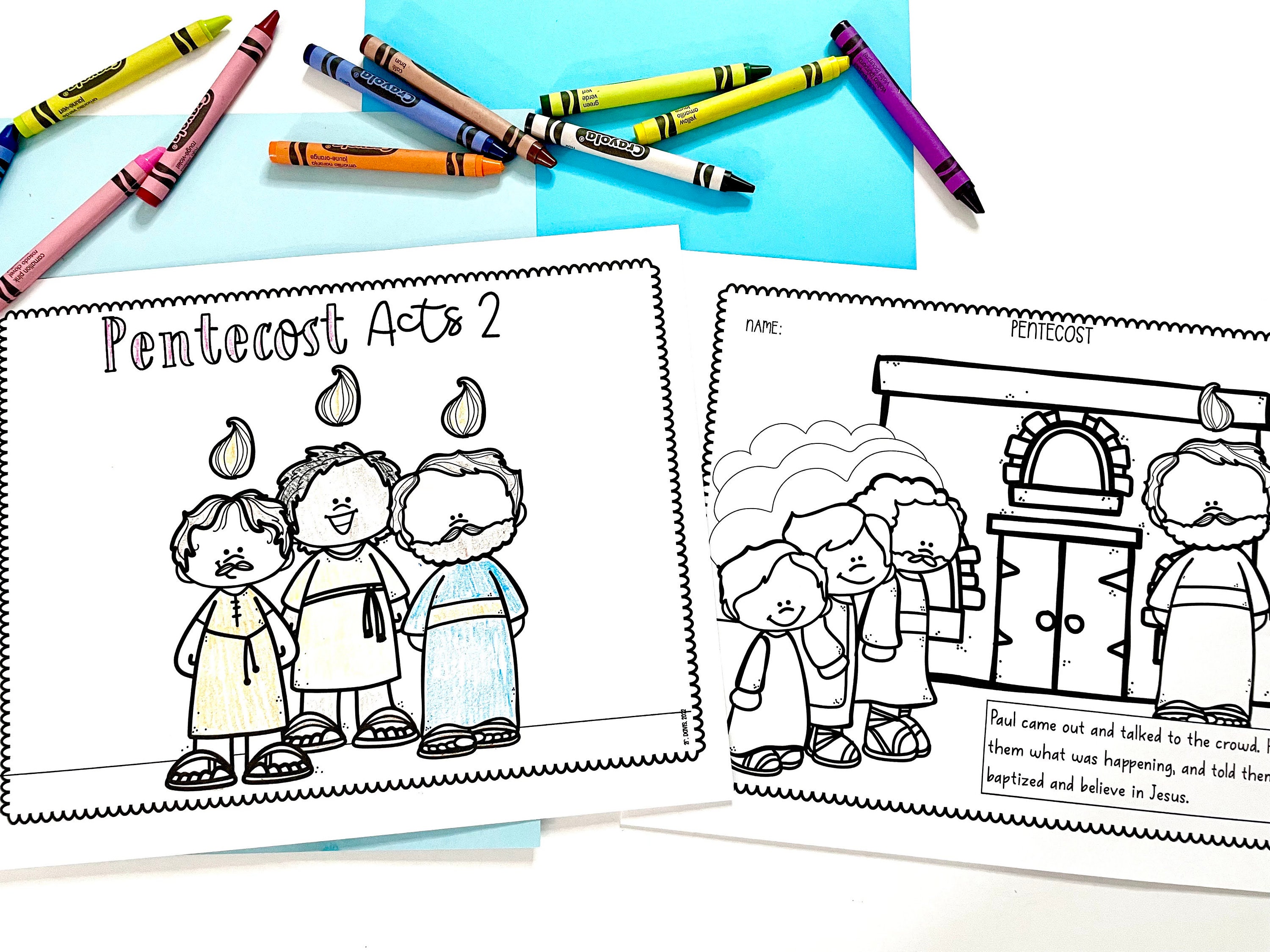 Pentecost Coloring Sheets for Sunday School or Homeschool Print + Go ...