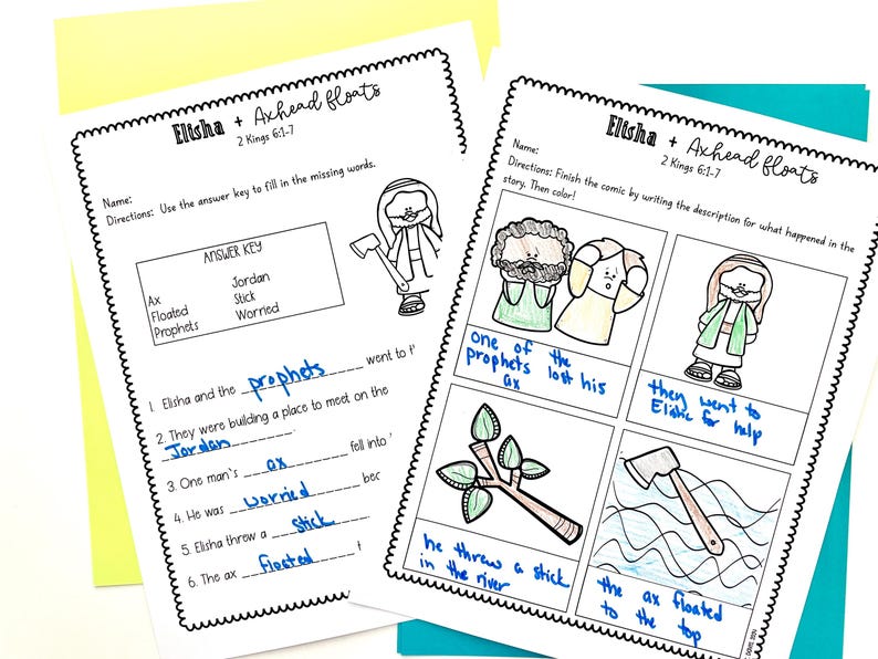 Elisha Axhead Floats Miracle STEAM Bible Lesson With Printables + Craft ...