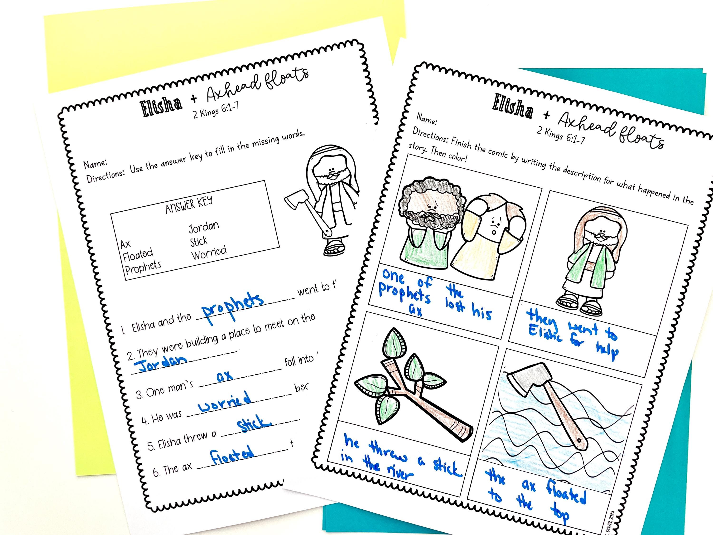 Elisha Axhead Floats Miracle STEAM Bible Lesson With Printables + Craft ...