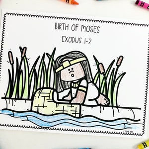 Birth of Moses Coloring Sheets for Sunday School or Homeschool || Bible ...