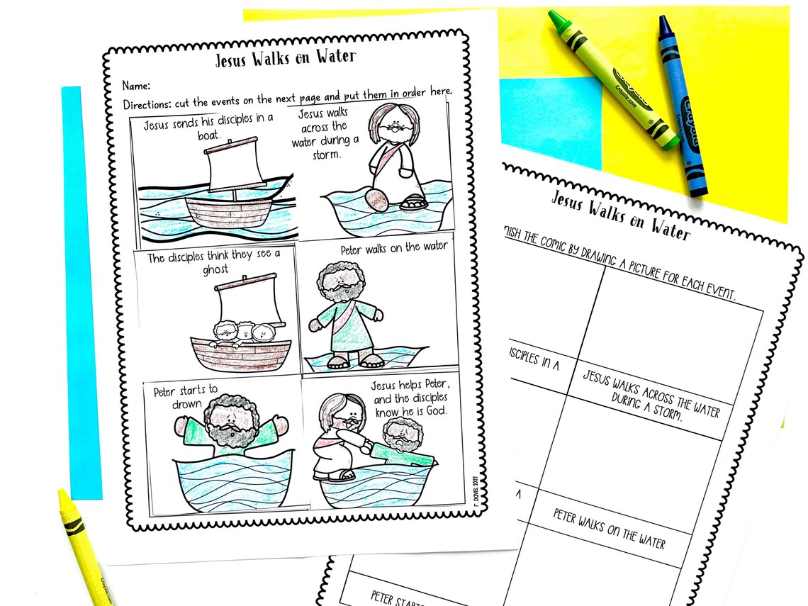 Jesus Walks on Water Object Lesson With Printable Activity Sheets Craft ...