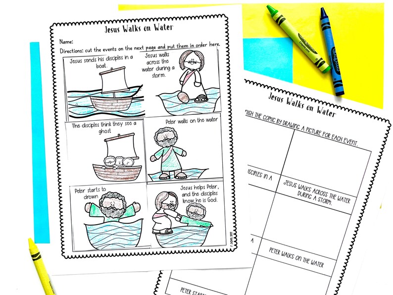 Jesus Walks on Water Object Lesson With Printable Activity Sheets ...
