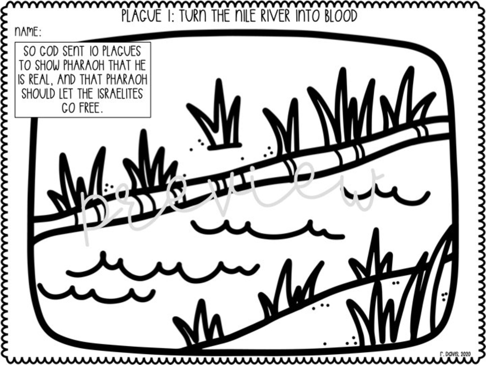 Moses + 10 Plagues in Egypt Coloring Sheets for Sunday School or ...