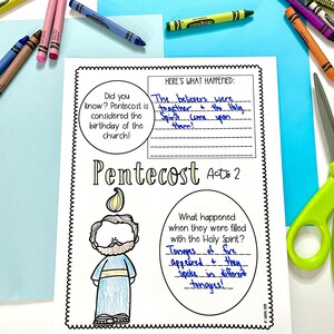 Pentecost Printable Activity Sheets + Craft for Sunday School or Bible ...