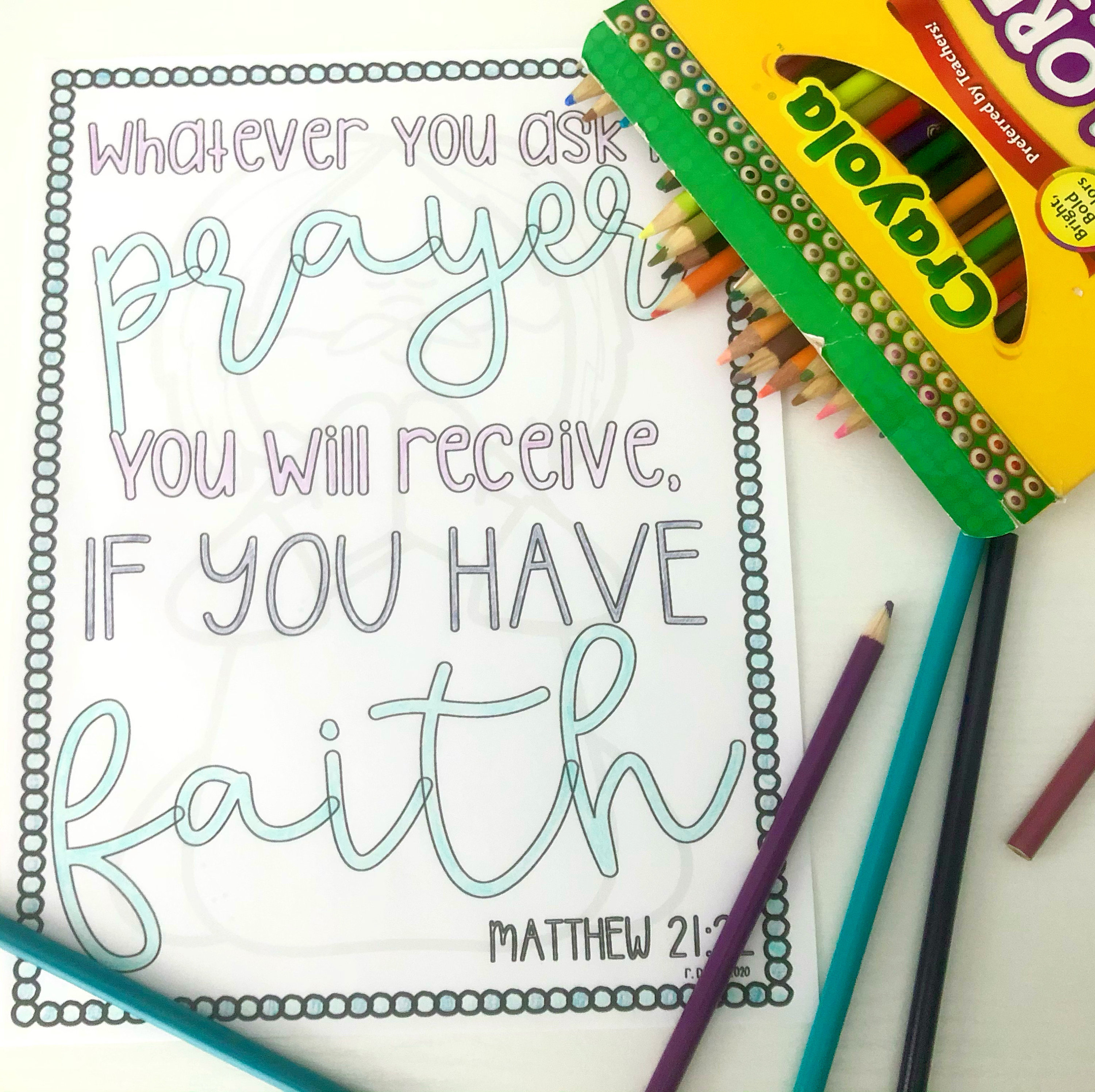 Bible Verse Coloring Sheets About Faith | Coloring Sheets for Sunday ...