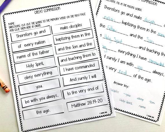 The Great Commission Bible Lesson for Upper Elementary Sunday School ...