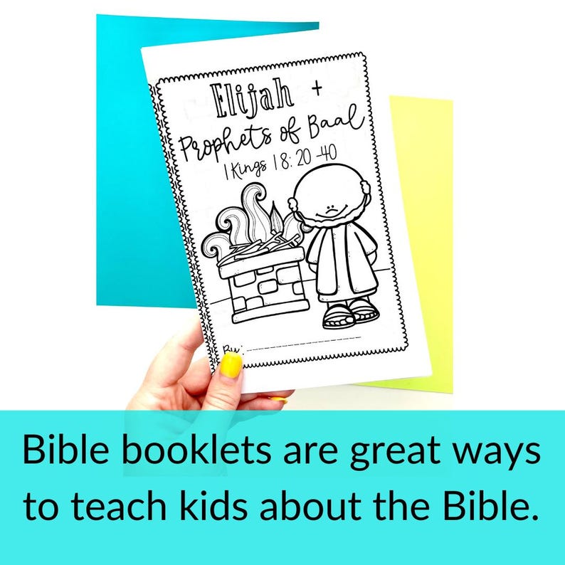 Elijah + Prophets of Baal Printable Book for Sunday School Bible Story ...