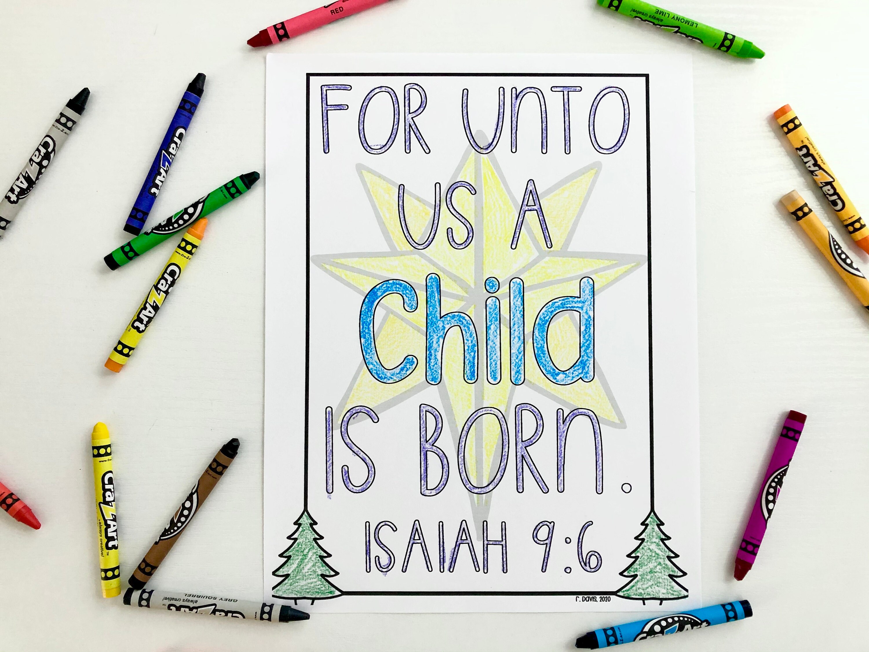 Bible Verse Coloring Sheets for Christmas || Sunday School Bible ...