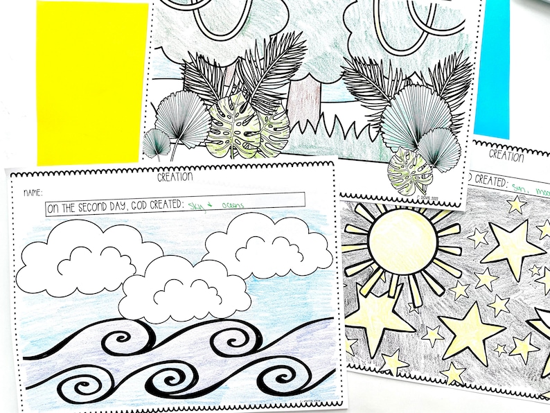 Creation Coloring Sheets for Sunday School or Homeschool, Bible Class ...