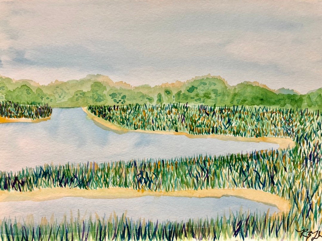 Colorful Marsh: Instant Download of Original Watercolor Painting ...