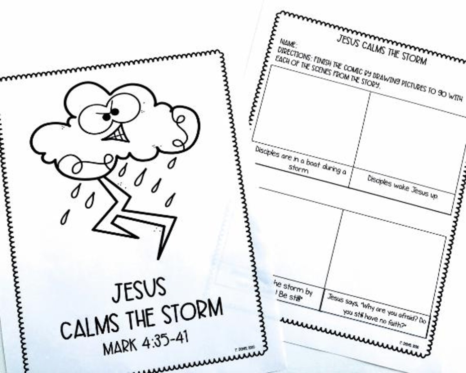 Jesus Calms the Storm Printable Activities for Sunday School (print ...