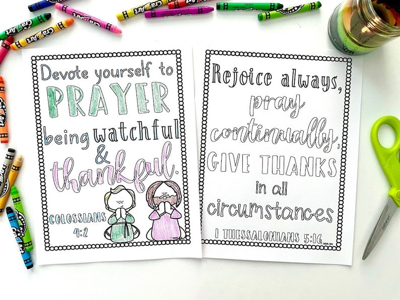 Bible Verse Coloring Sheets About Gratitude for Sunday School - Etsy