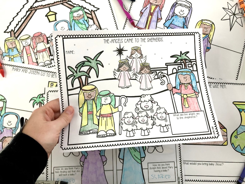Jesus is Born Christmas Coloring Sheets for Sunday School or Homeschool ...