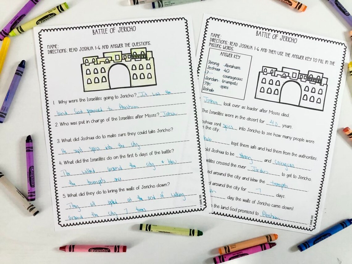 Battle of Jericho Printable Activity Sheets for Sunday School || Print ...