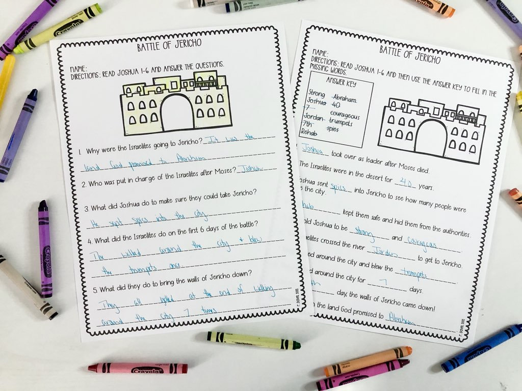 Battle of Jericho Printable Activity Sheets for Sunday School || Print ...