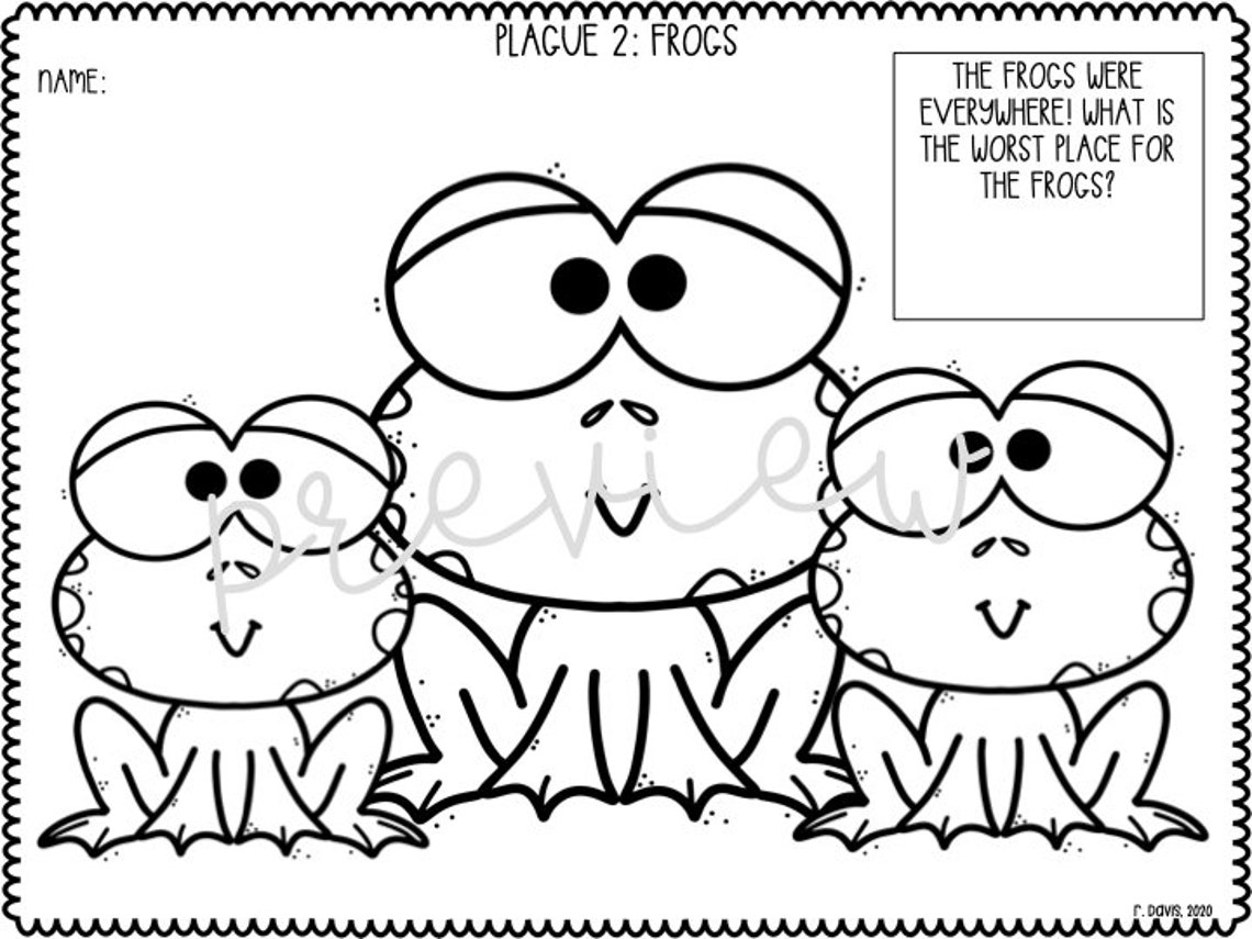 Moses + 10 Plagues in Egypt Coloring Sheets for Sunday School or ...