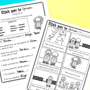 Elijah Ascends to Heaven Bible Lesson With Printables + Craft for ...