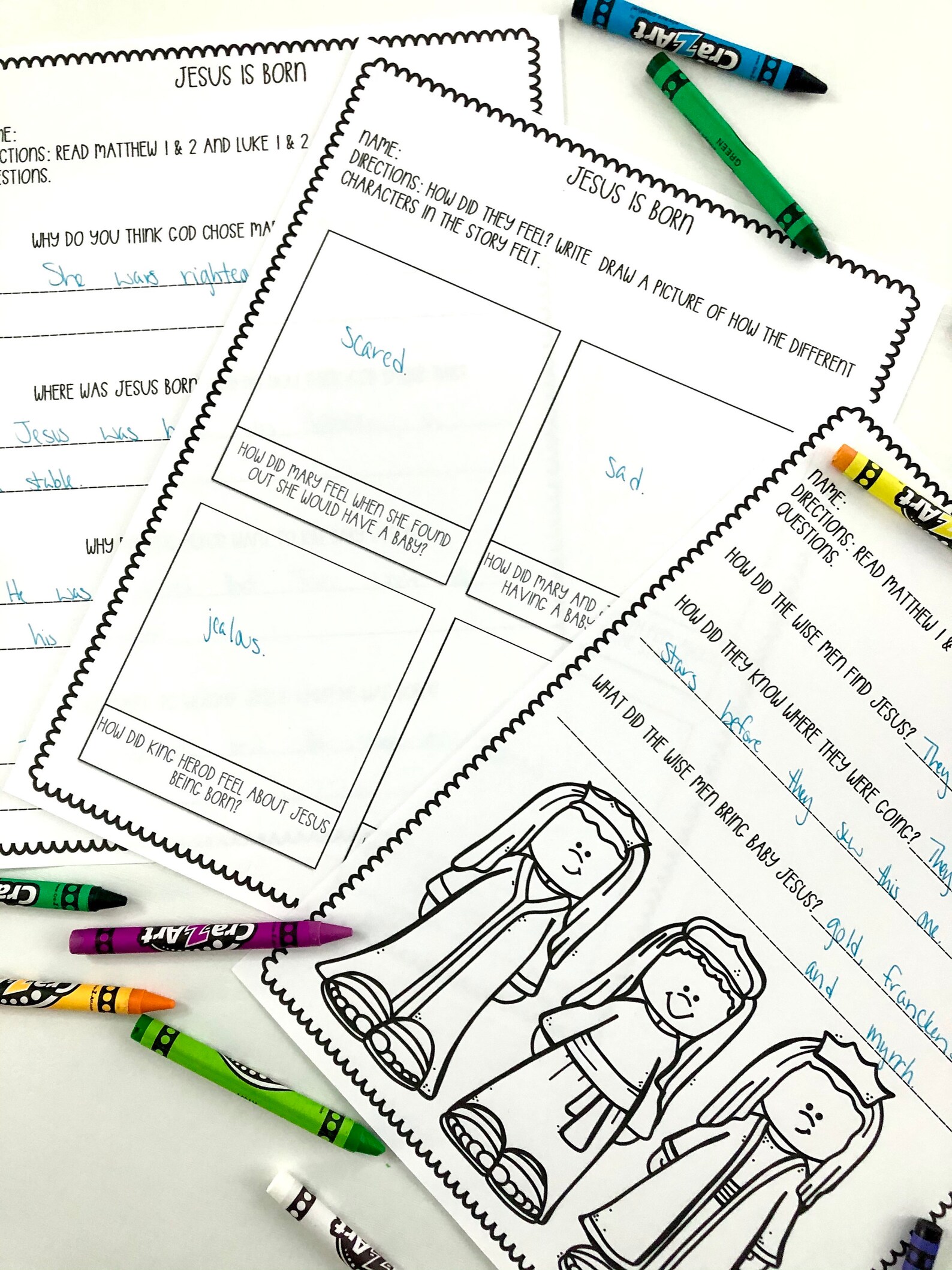 Jesus is Born Christmas Printable Activity Sheets for Sunday School ...