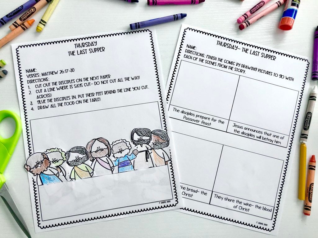 Easter Holy Week Printable Activities and Coloring Sheets for Sunday ...