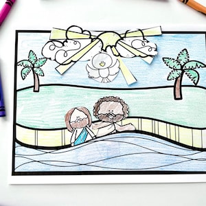 Jesus is Baptized by John the Baptist Printable Activity Sheets + Craft ...