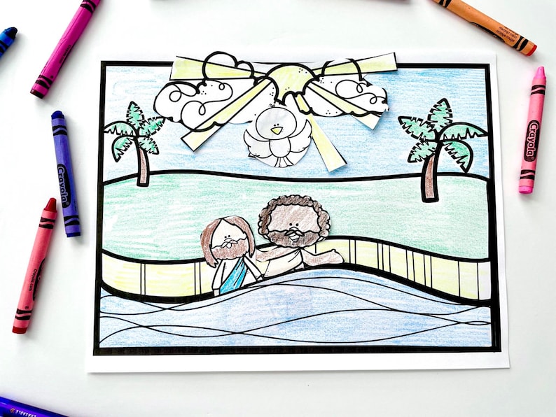 Jesus is Baptized by John the Baptist Printable Activity Sheets + Craft ...