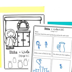 Elisha Widow's Oil Miracle Bible Lesson With Printable Activity Sheets ...