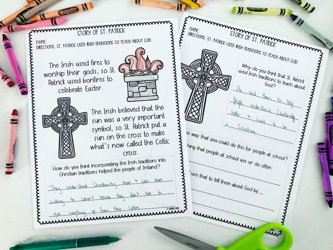 St. Patrick Story + Activity Sheets for Sunday School or Homeschool - Etsy