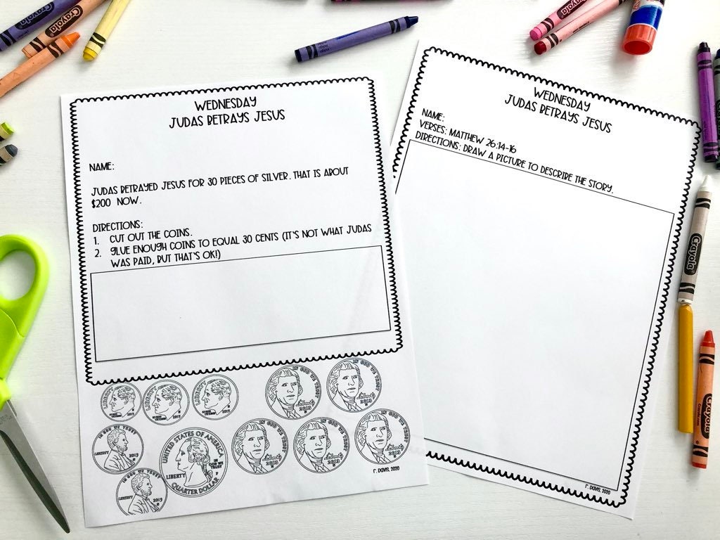 Easter Holy Week Printable Activities and Coloring Sheets for Sunday ...