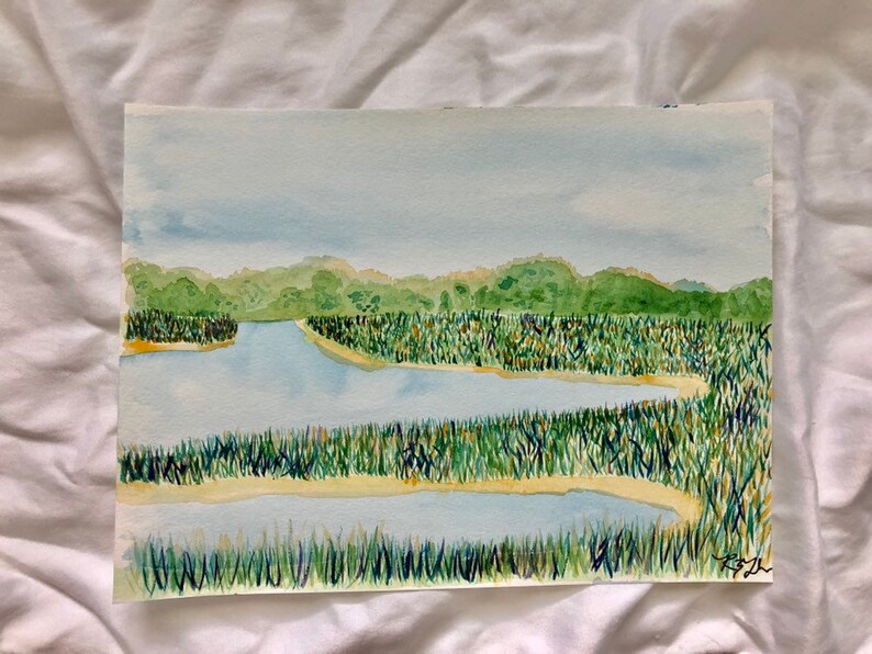 Colorful Marsh: 8x10 Fine Art Print of Original Watercolor Painting ...